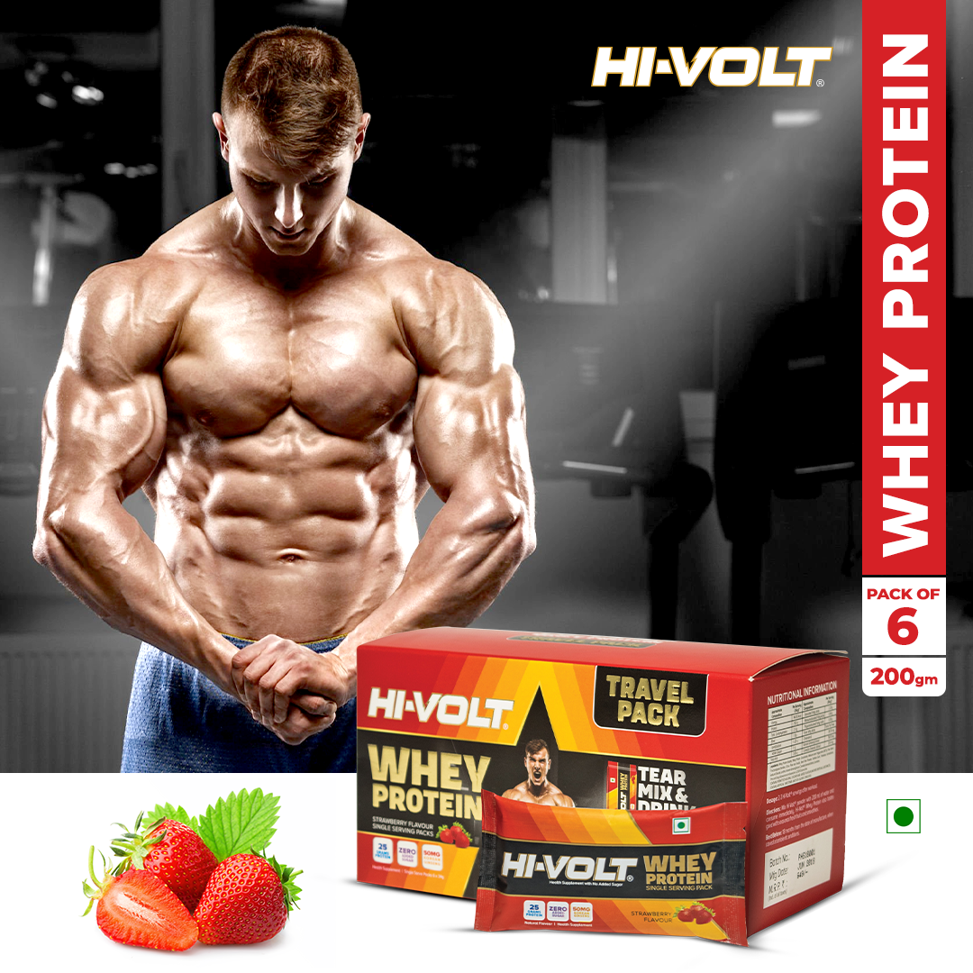 Hi-Volt Whey Protein Travel Pack (Strawberry) - Pack of 6 – Genomelabs