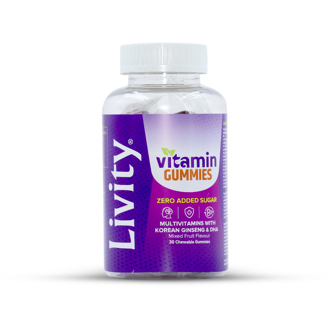 Livity Vitamin Gummies | 12 Essential Vitamins, DHA & Ginseng | No ...